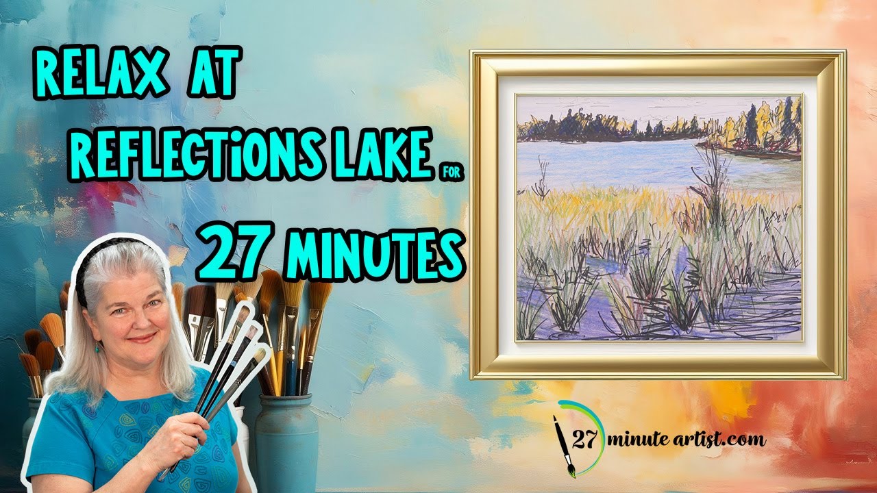 011 Reflections Lake #coloredpencil #penandinkdrawing #sketching - YouTube