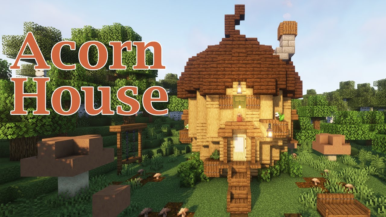 Minecraft ACORN HOUSE Build Tutorial | Build an adorable Woodland ...