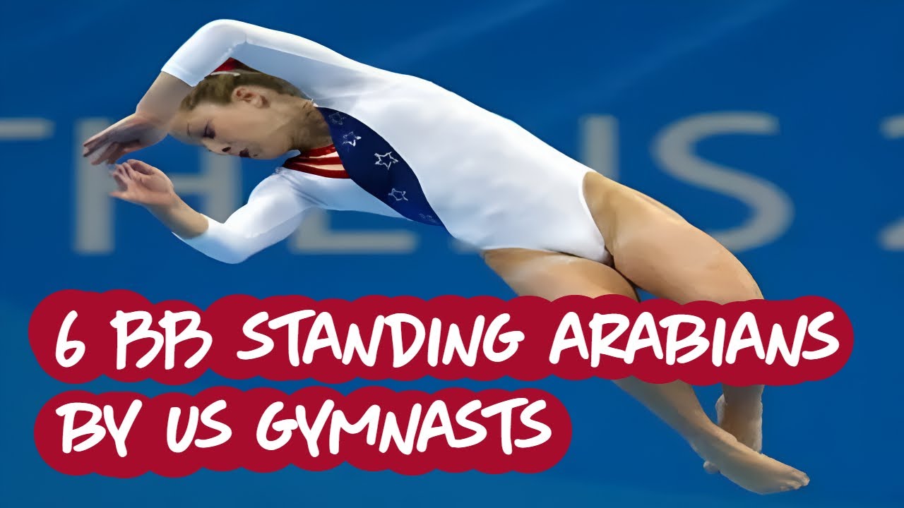 Gymnastics - 6 Amazing Beam Standing Arabians by US Gymnasts - YouTube