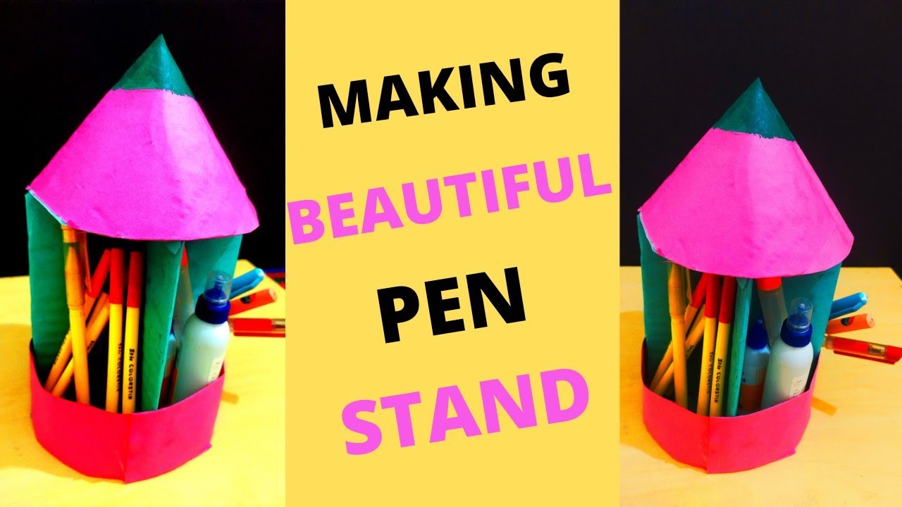 Making pen pencil holder . Making pen stand holder. diy beautiful pen ...