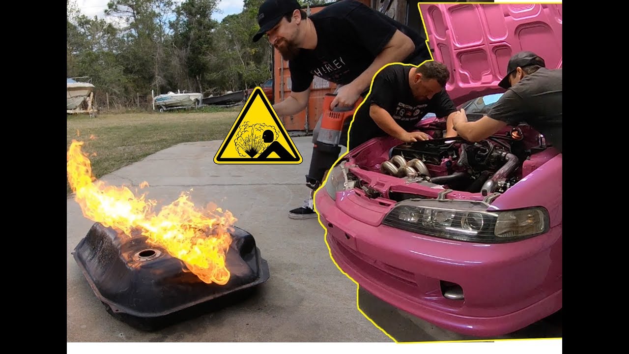 Cutting a Gas Tank Open! Project Pepto Boosted Integra - YouTube