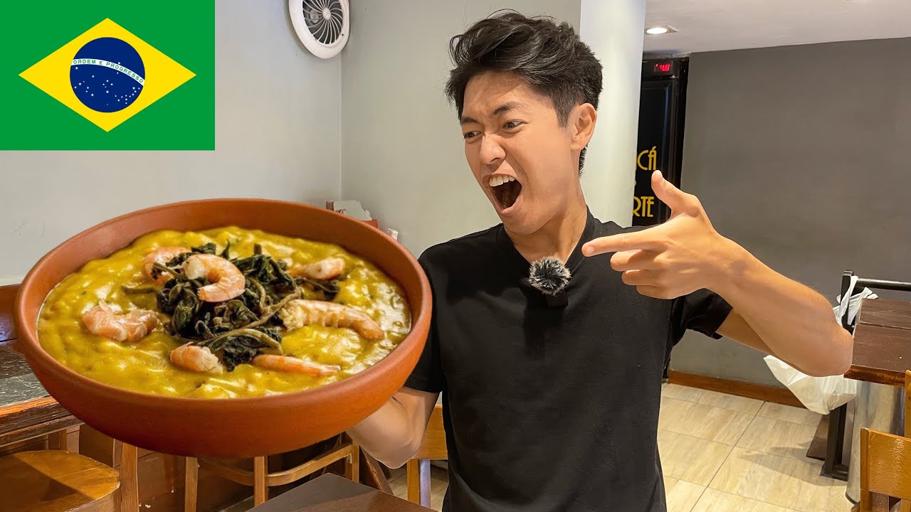 Japanese guy tries NORTHERN BRAZILIAN FOOD for the first time in Rio de ...