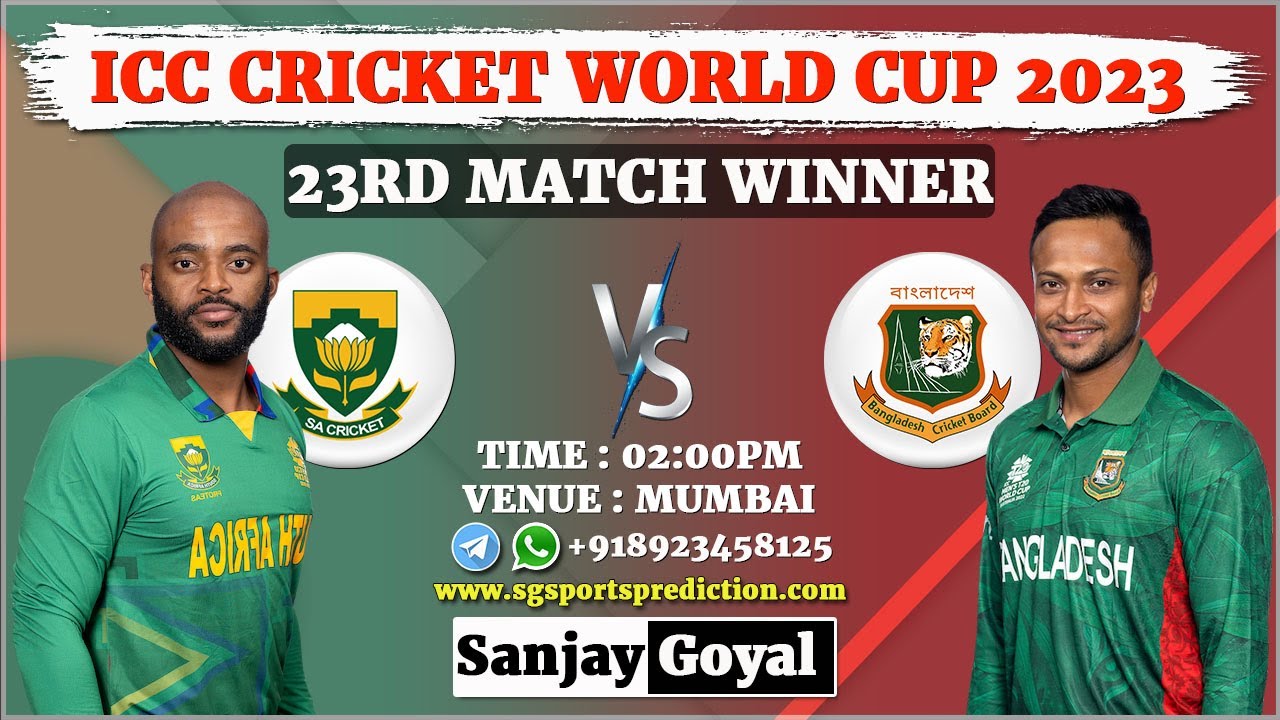 23rd Match ICC World Cup 2023 | South Africa vs Bangladesh Match & Toss ...