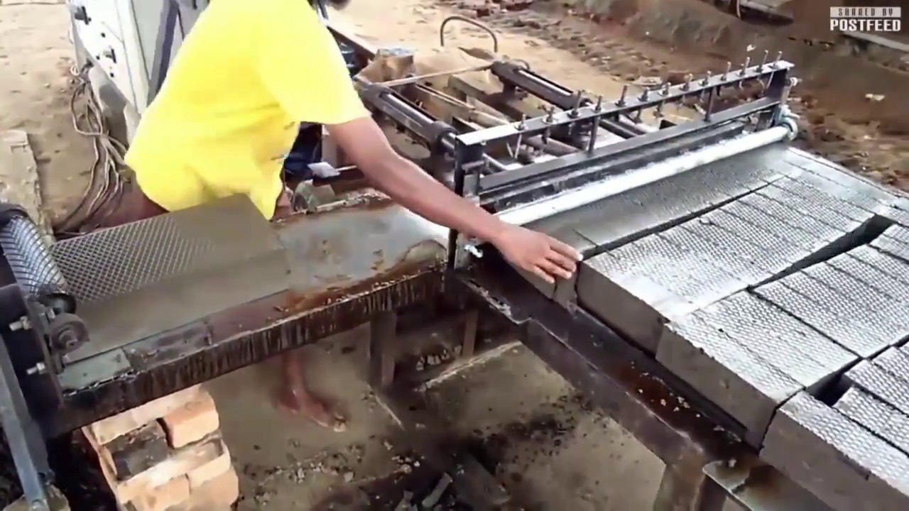 Zig Zag bhatta automatic Concrete bricks - YouTube