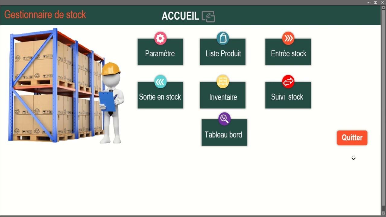 Application de gestion de stock avec excel - YouTube