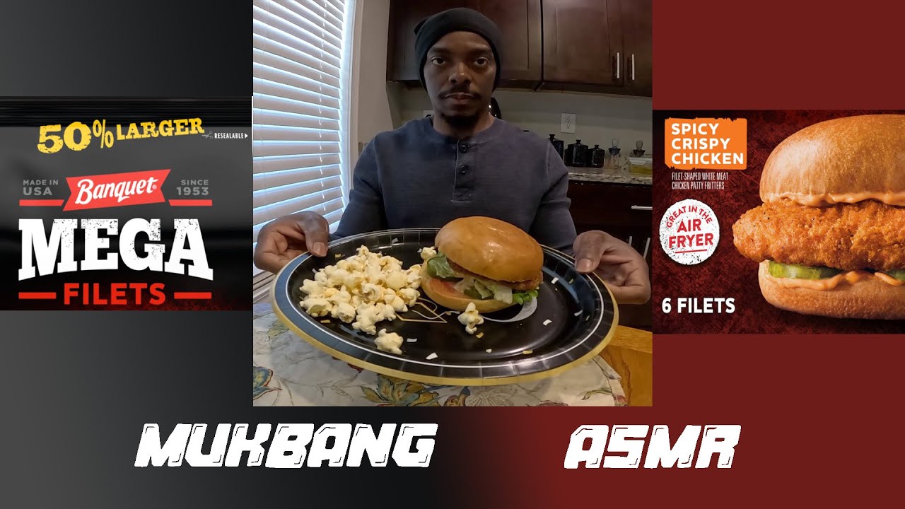 Banquet Mega Filet Chicken Sandwich | Mukbang | ASMR | Daniel Howard ...