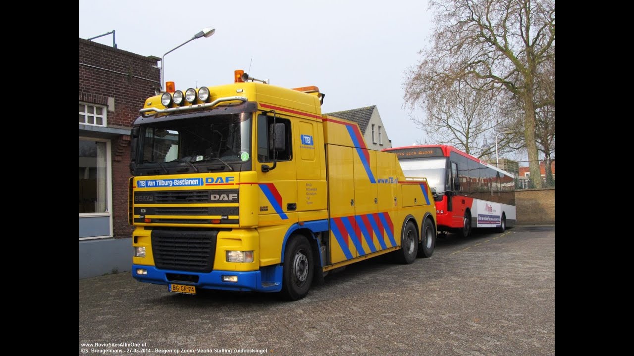 DAF XF tow truck with Veolia VDL Ambassador 5346 @ Bergen op Zoom (NL ...
