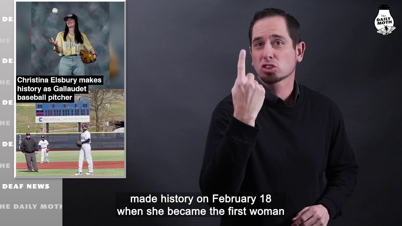 Christina Elsbury makes history as Gallaudet baseball pitcher - YouTube