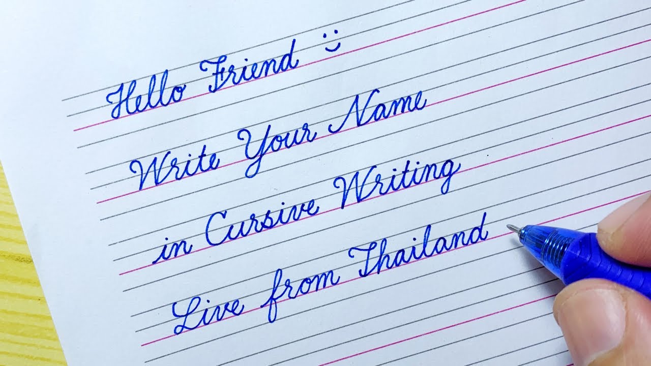 Hello Friends Live How To Write Your Name In Cursive Writing 