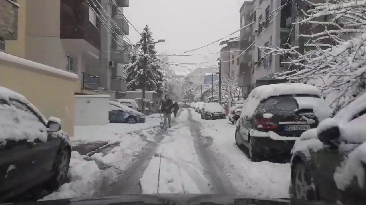 Snow in Belgrade, timelapse 4x - YouTube