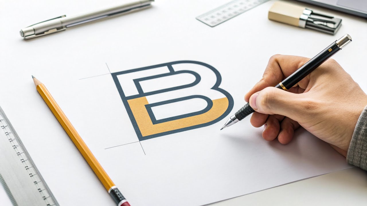 How to Design a Letter 'B' Logo | Quick & Easy Logo Design Tutorial ...