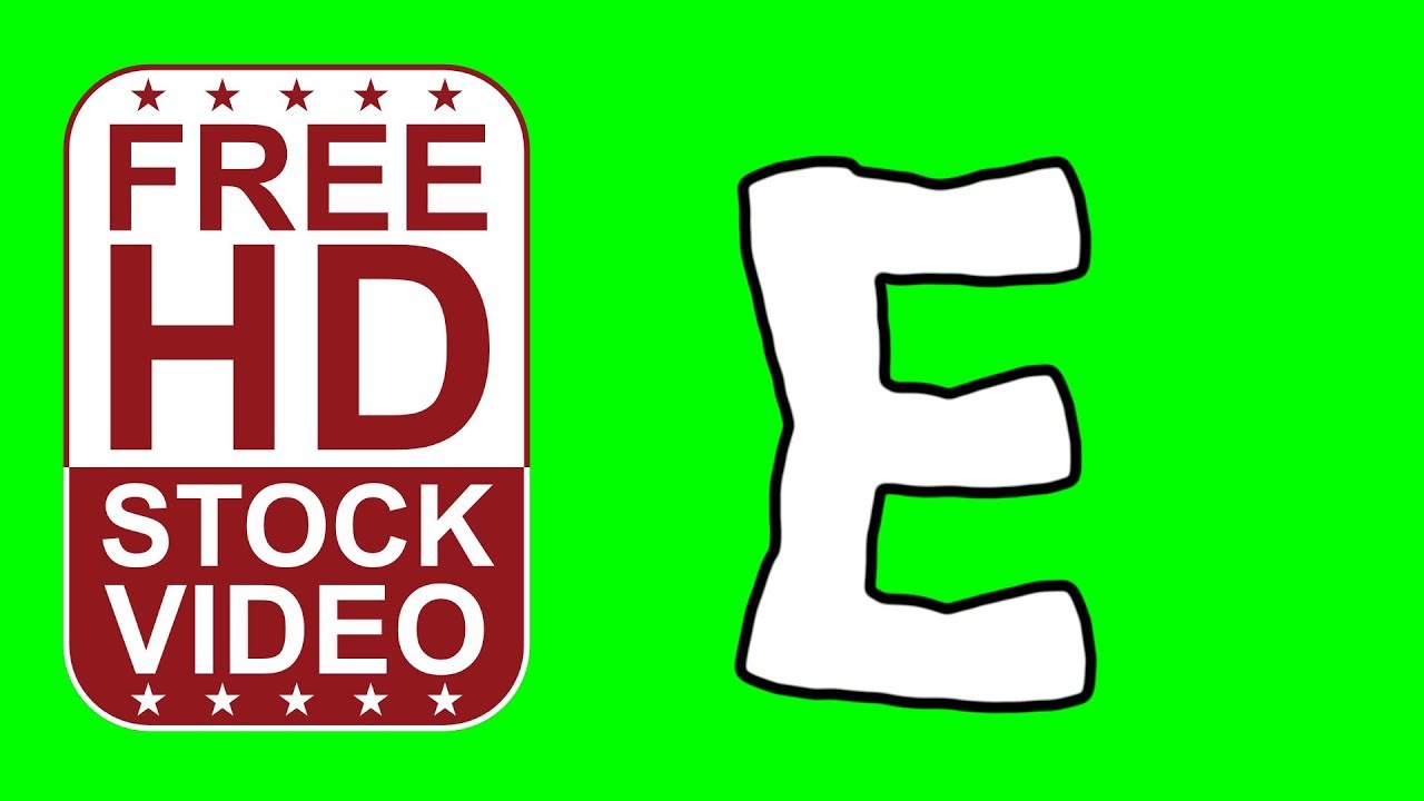 Free Stock Videos – animated letter E cartoon style moving on green ...