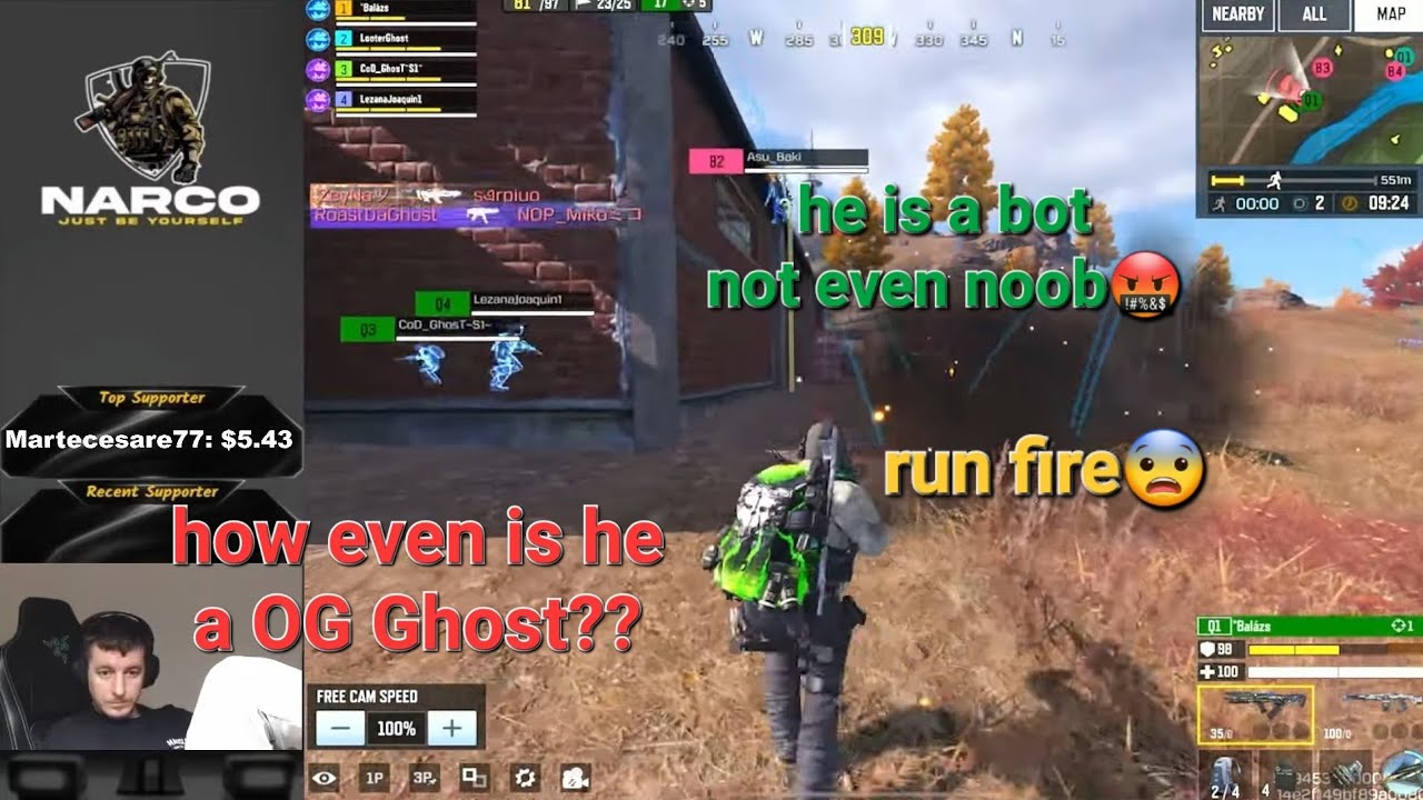 CoD Narco shocked after watching a bot with og ghost skin 🤯| CoD Narco ...