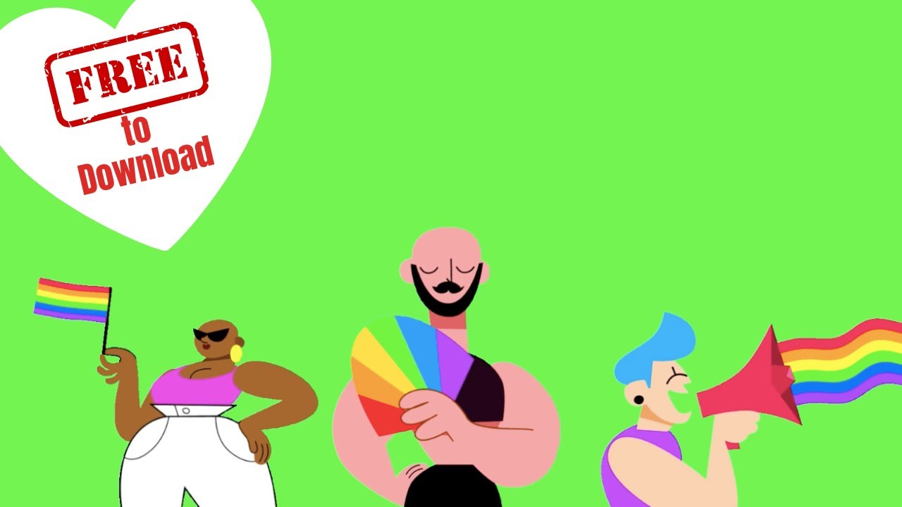FREE 4K Animated Happy Pride Month Chromakey Green Screen Background ...