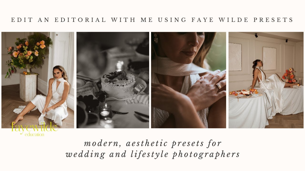 Edit a fashion wedding editorial using Faye Wilde Photography presets ...
