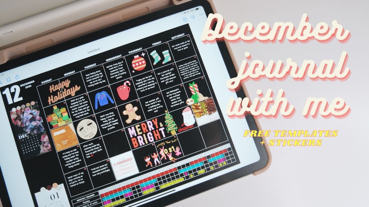 December Journal With Me | Free Templates + Stickers | GoodNotes 5 📖 ...