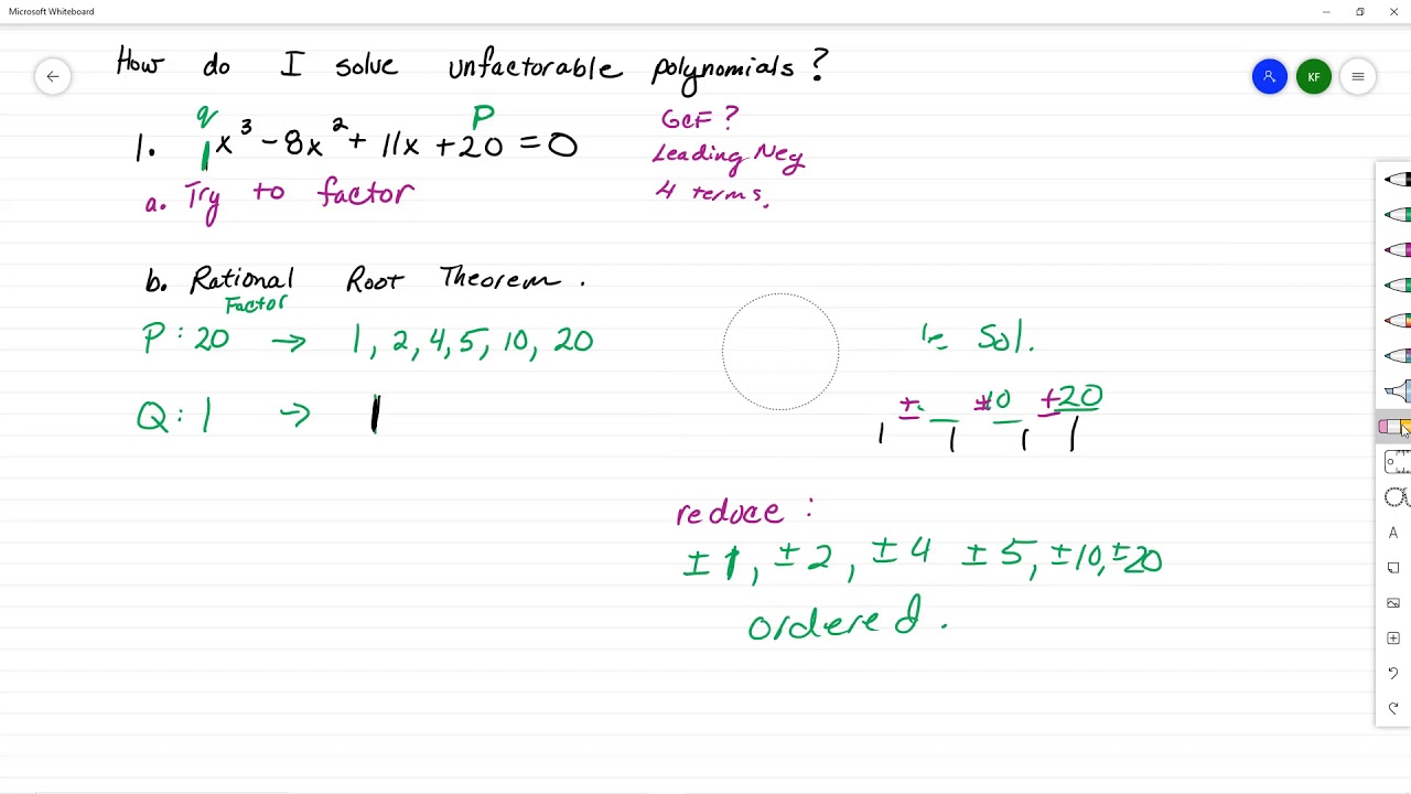 Solving Unfactorable Polynomials Intro with Rational Root Thm - YouTube