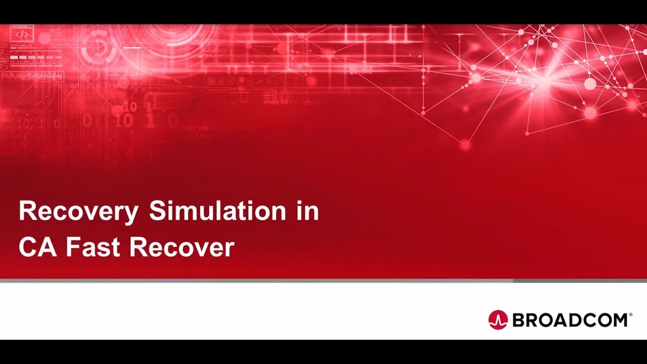 Recovery Simulation in CA Fast Recover - YouTube