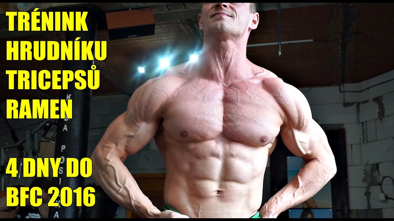 Trénink na hrudník, tricepsy a ramena | 4 dny do BFC - YouTube