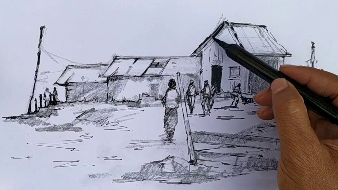 Quick location sketching & Drawing step by step - YouTube