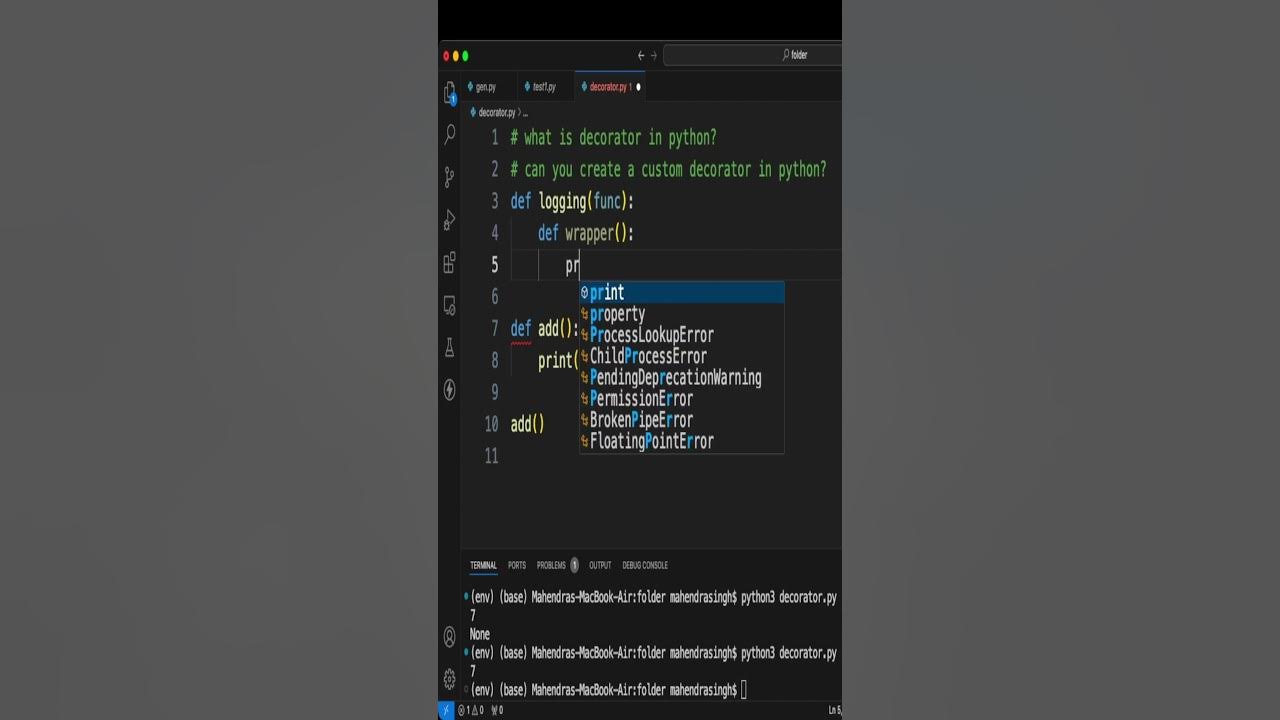 Decorator in python (hindi) #coding #interview #decorators - YouTube