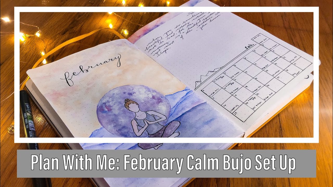 February Plan With Me: Calm Yoga Inspired Layout - YouTube