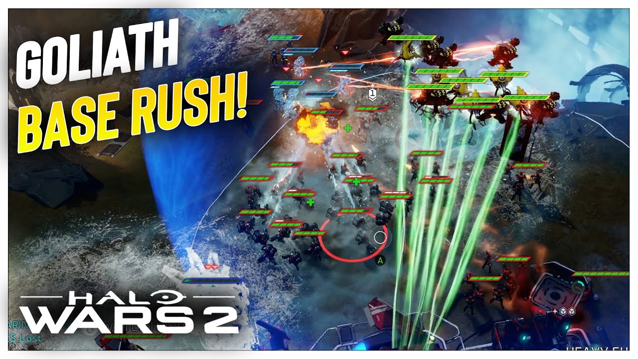 They tried an ALL OUT Goliath Rush in Halo Wars 2! - YouTube