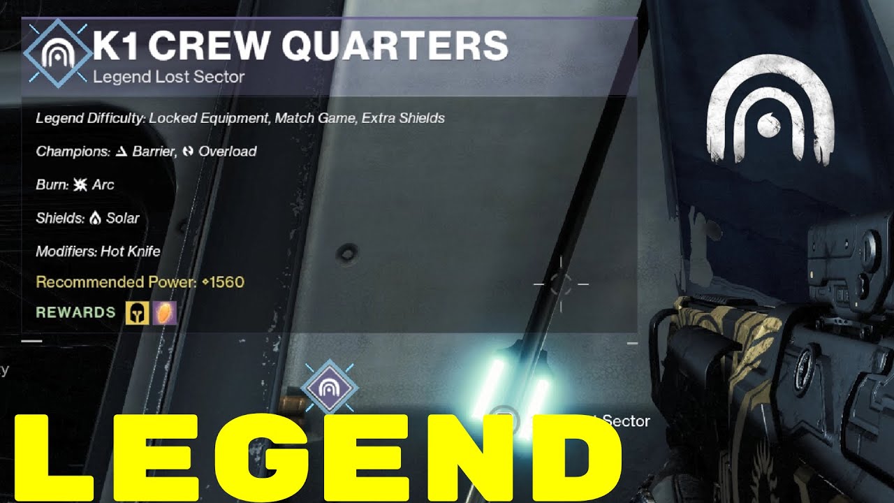 Destiny 2 K1 CREW QUARTERS Lost Sector Legend Solo | Location In The ...
