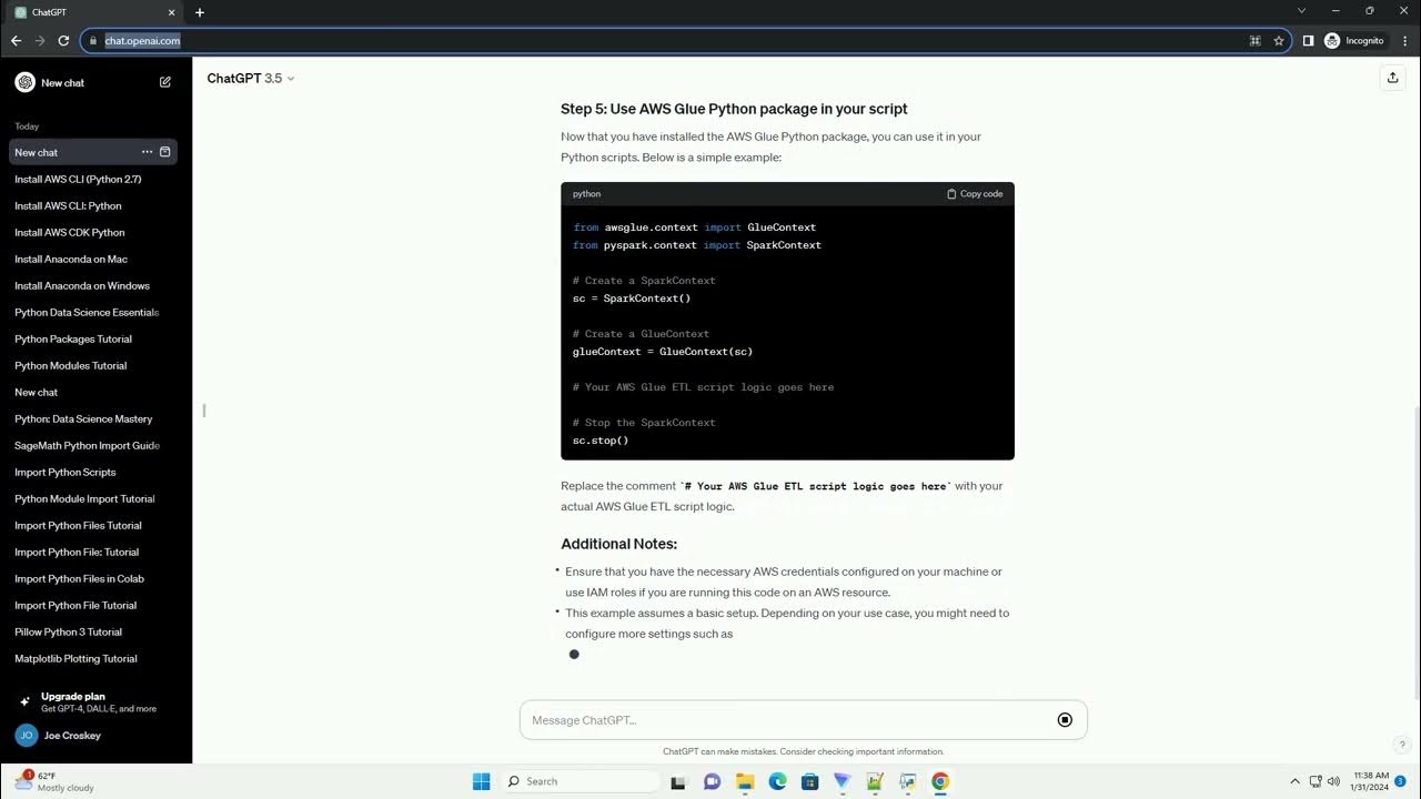 install aws glue python package - YouTube