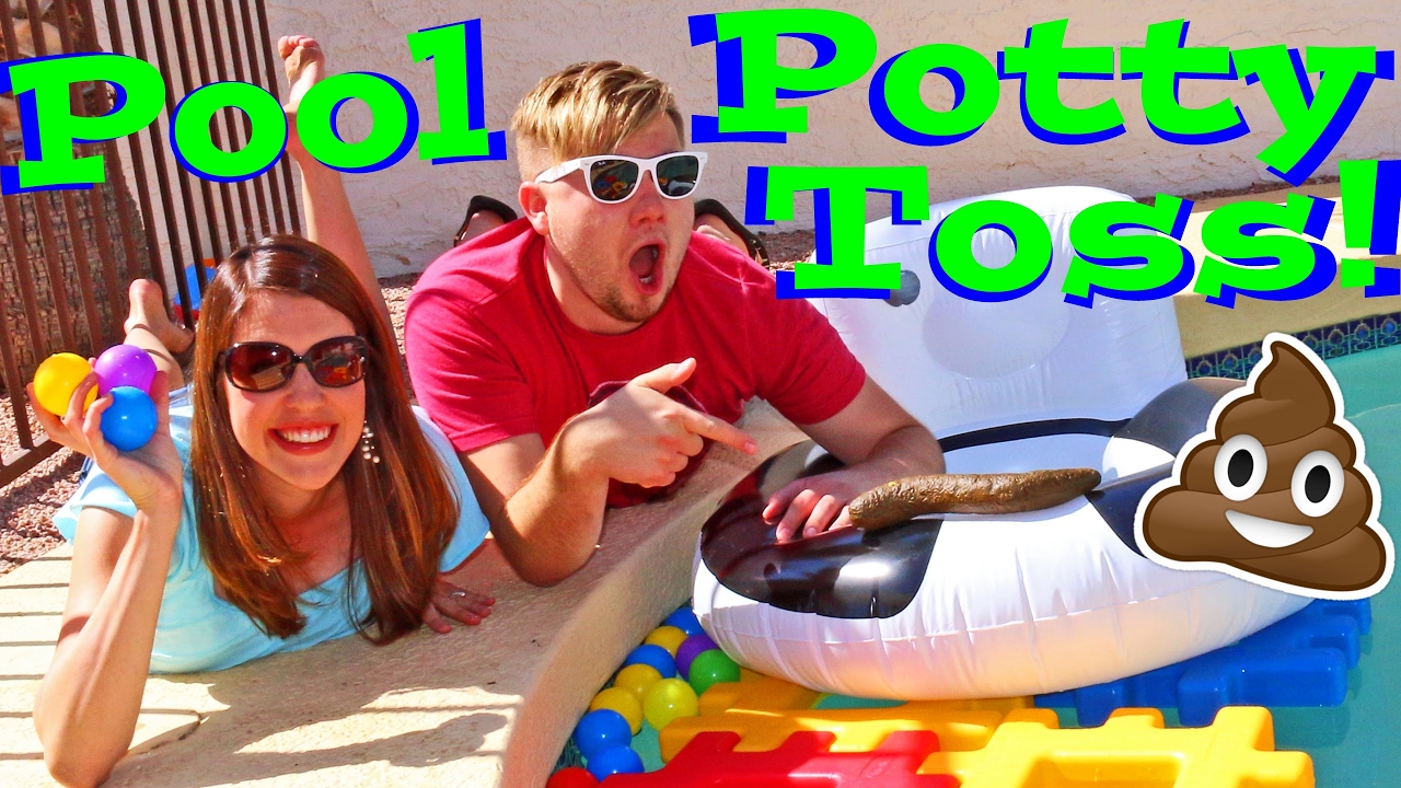 POTTY TOSS! Swimming Pool Family Fun Game Gross Poop + Little Tikes ...