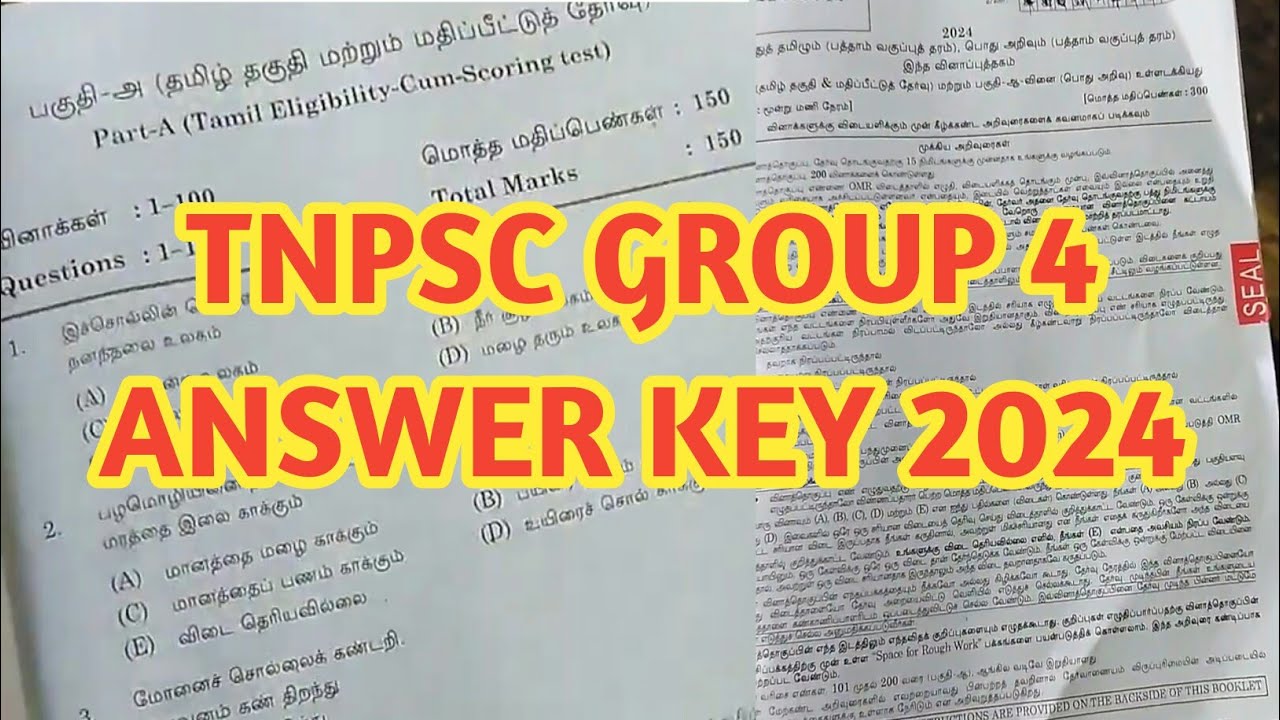 Tnpsc group 4 Answer Key 2024 | tnpsc group 4 answer key 2022 # ...