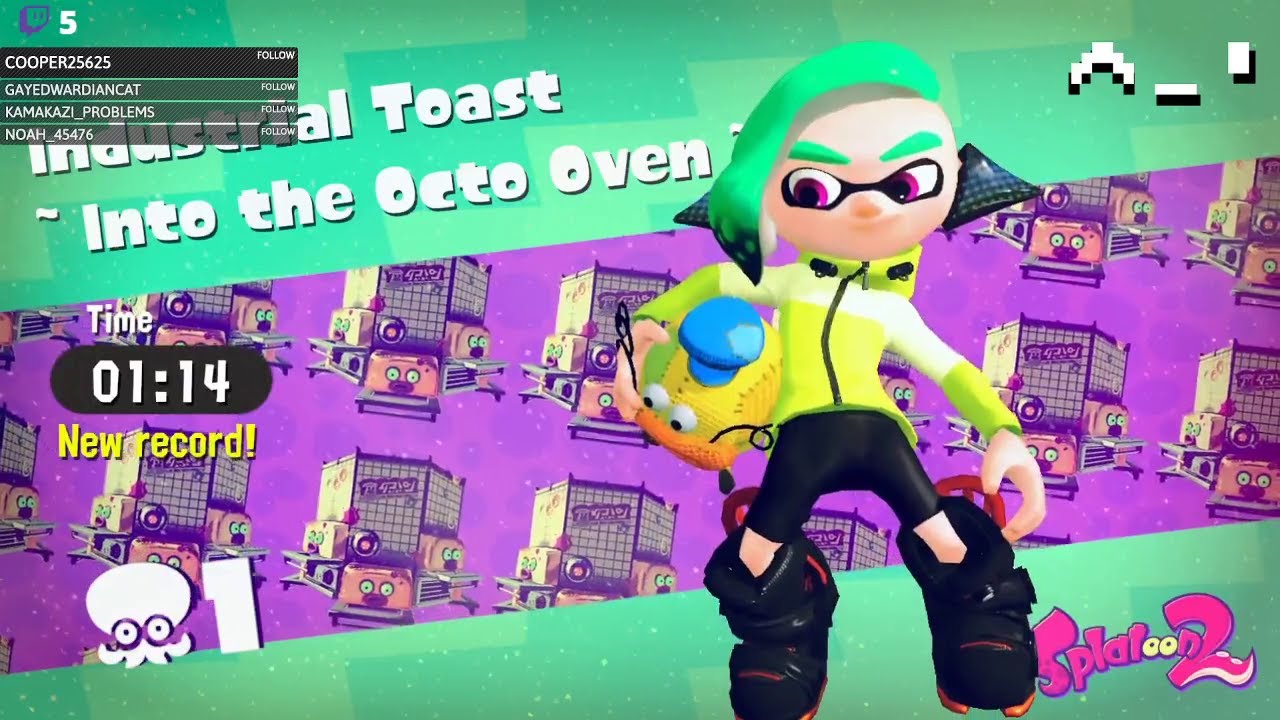 Splatoon 2 Hero Mode Sector 1 Boss (Octo Oven) in 1:14【PB】 - YouTube