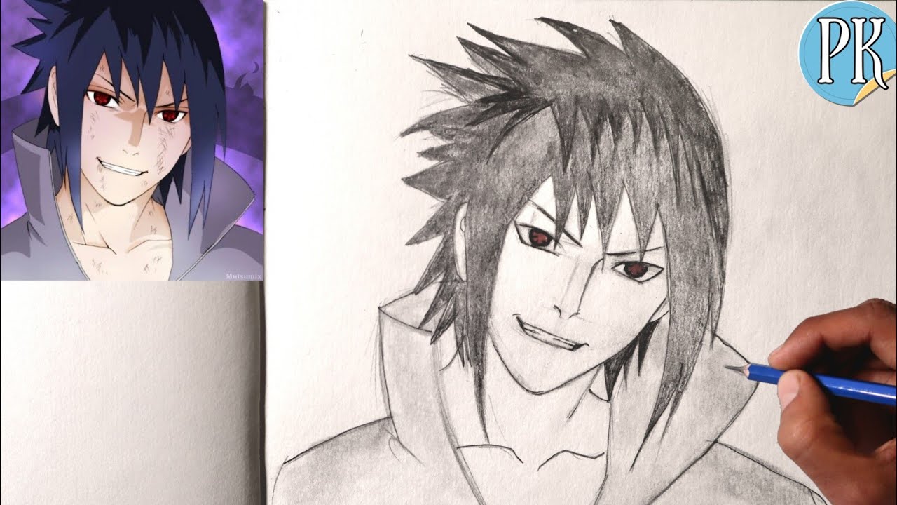 How to draw SASUKI uchiha || easy step by step tutorial - YouTube