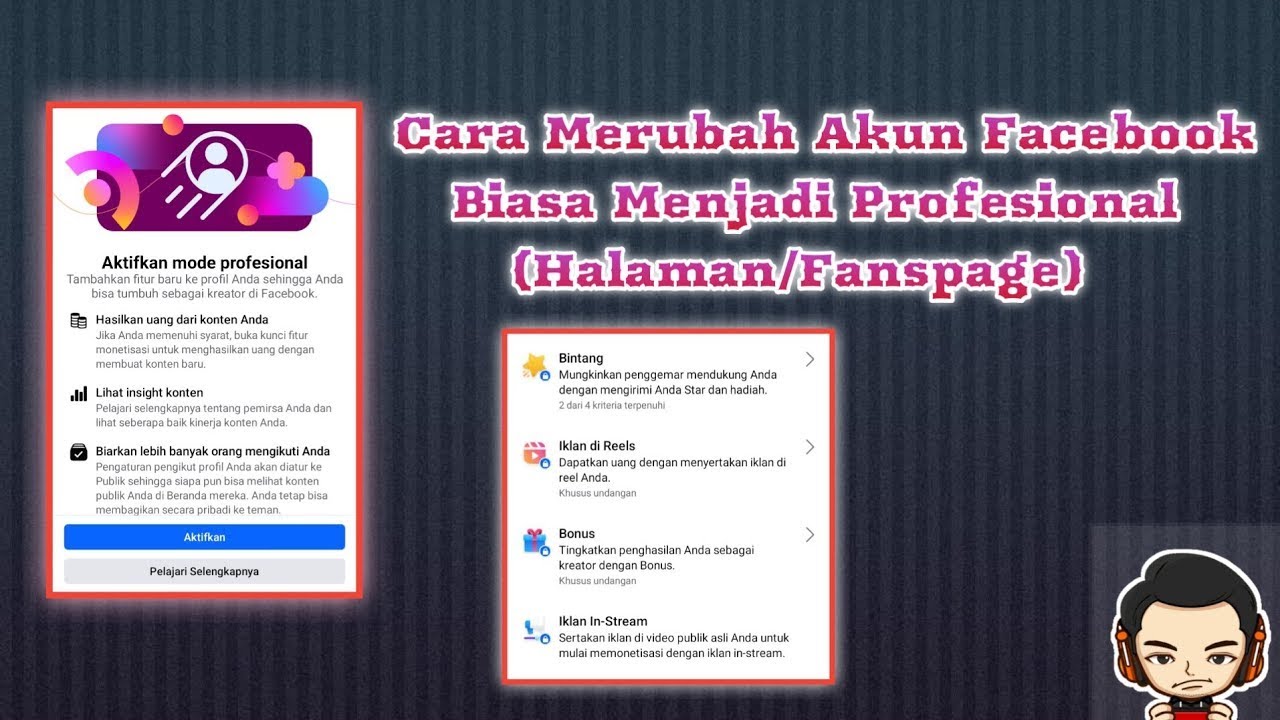Cara Merubah Tampilan FB Profesional 2024 - YouTube