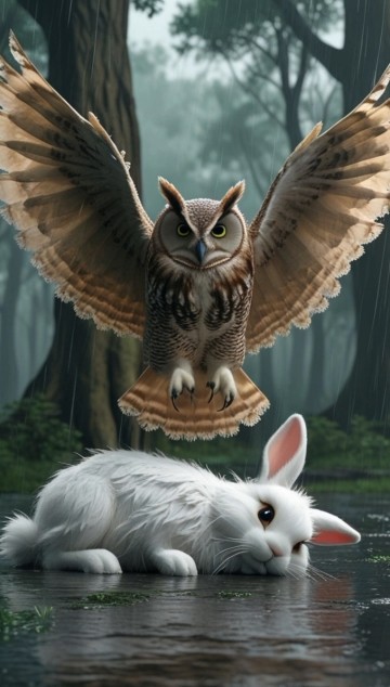 owl and rabbit #trending #rabbit #owl - YouTube