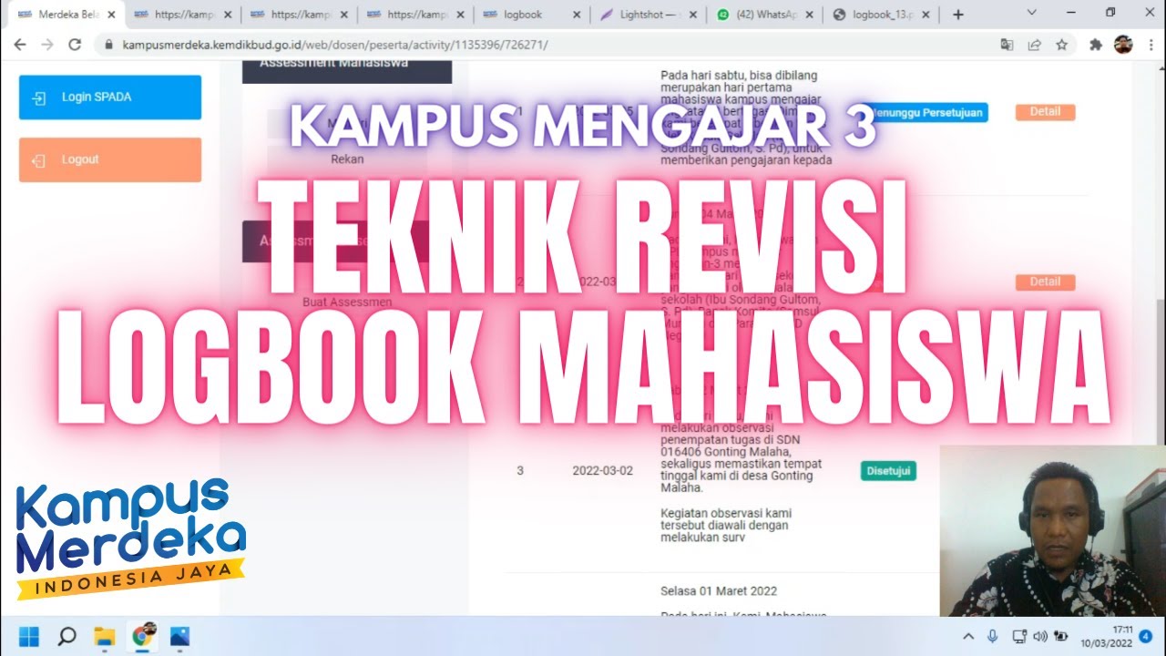 Teknik Revisi dan Persetujuan Logbook Mahasiswa Kampus Mengajar ...