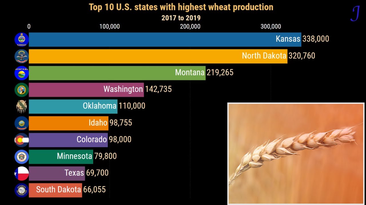 【WEer】Wheat | Top 10 U.S. states with highest wheat production| 2017 to ...