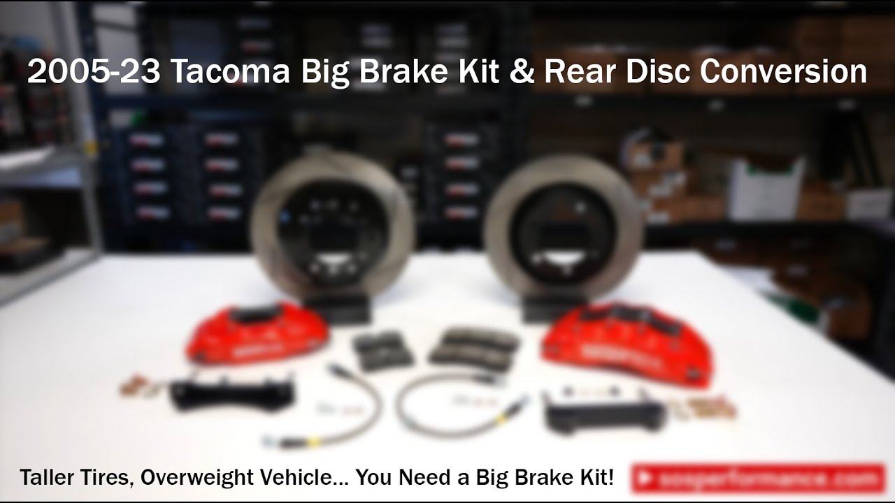 2005-23 Tacoma Big Brake Kit with Rear Disc Conversion - YouTube