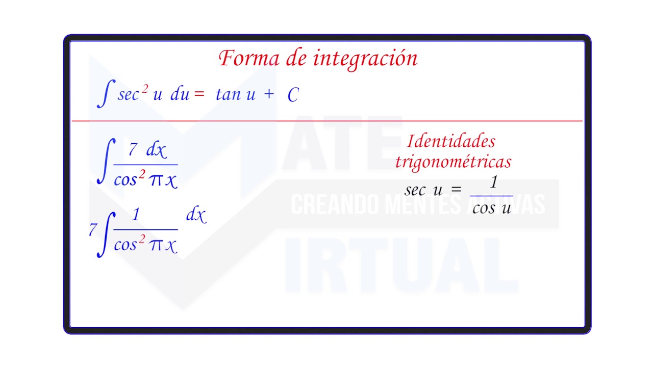 Integral De Secante Cuadrada YouTube