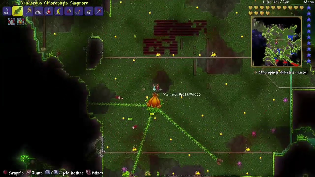 fighting plantera (Terraria) - YouTube