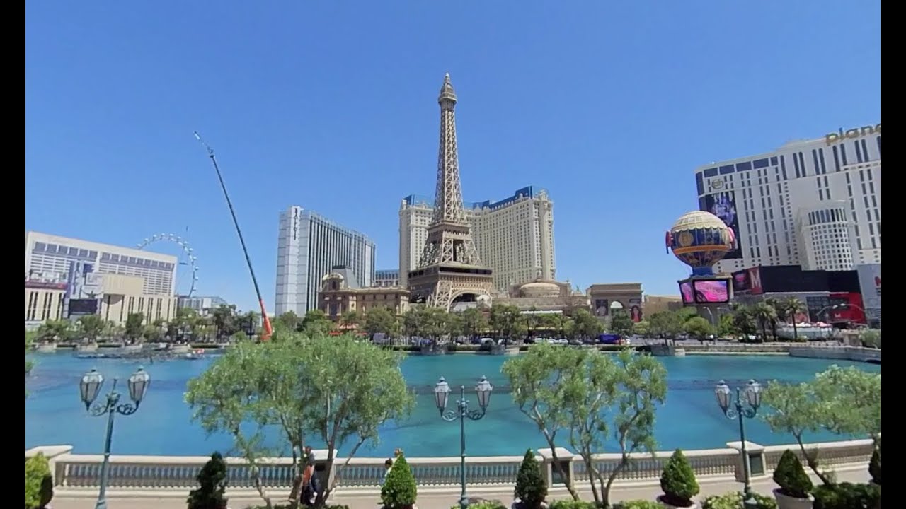 Bellagio Fountains Best View Photo Spot Day 360 Video - YouTube