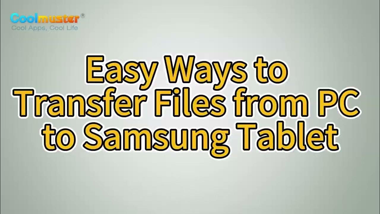 How to Transfer Files from PC to Samsung Tablet? [New Guide] - YouTube