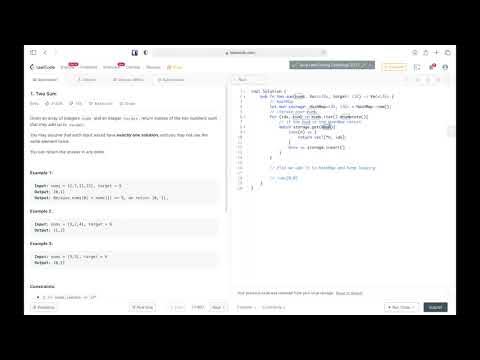 LeetCode 1. Solving Two Sum using Rust - YouTube