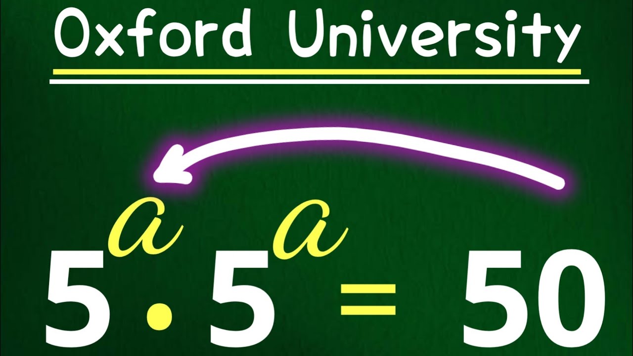 Solving " A Oxford University Admission interview trick || Maths ...