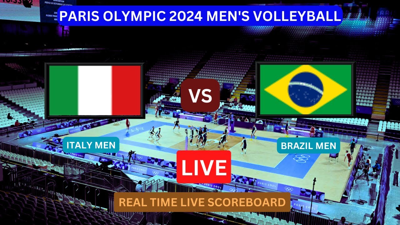 Italy Vs Brazil LIVE Score UPDATE Today Men’s Volleyball 2024 Paris ...