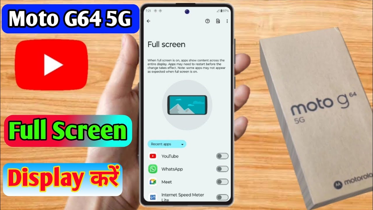 how to full screen display in moto g64 5g | moto g64 5g full screen ...