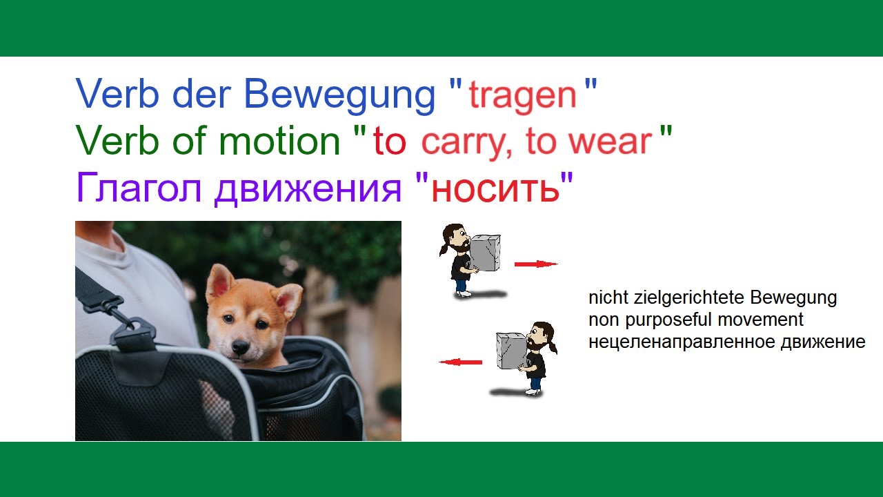 Verb der Bewegung TRAGEN auf Russisch. Verb of motion "to carry" in ...