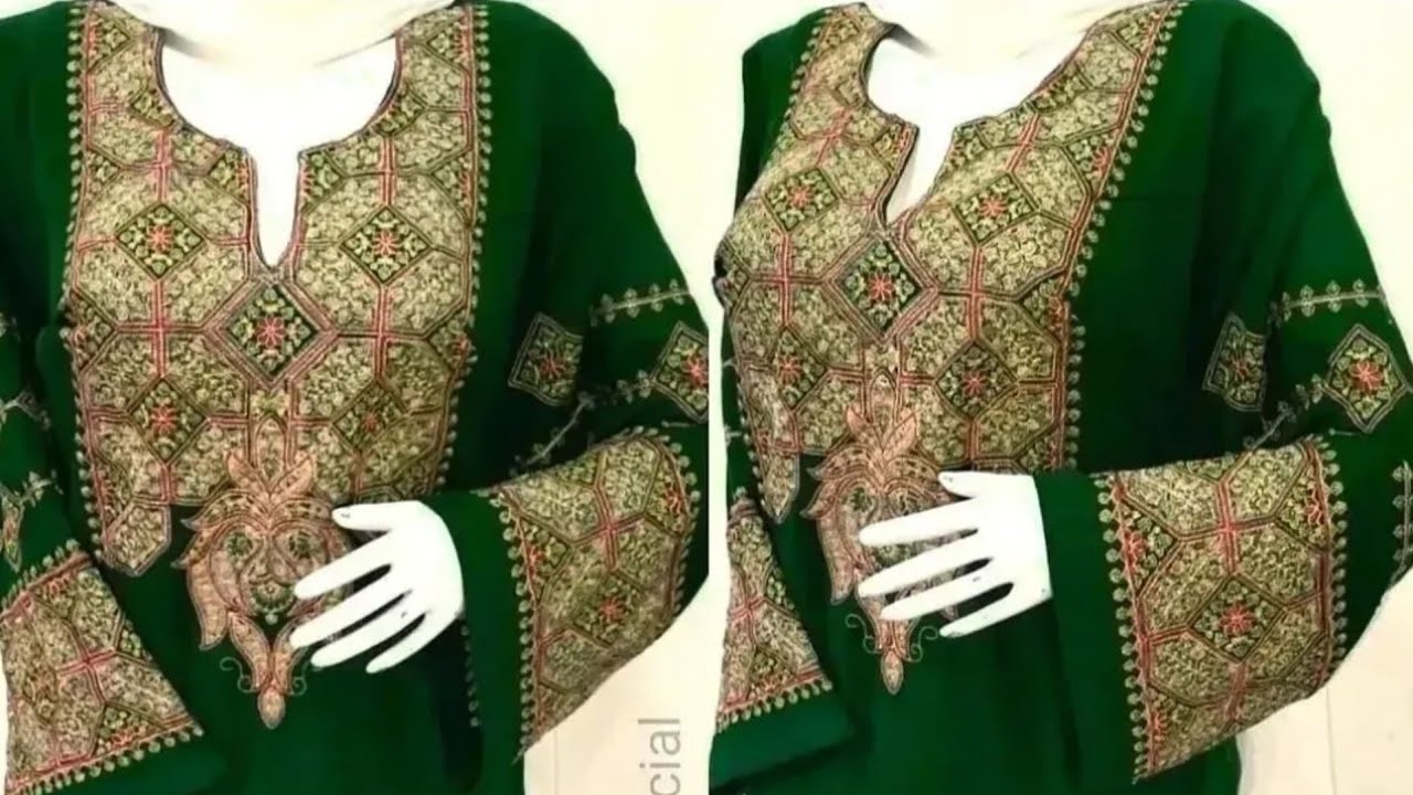 Kashmiri Pheran #handwork embroidery Pheran designs - YouTube