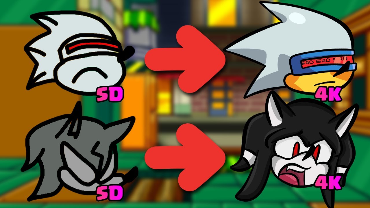 Redrawing Friday Night Funkin icons Super Sonic Smackdown PACK in 4K ...