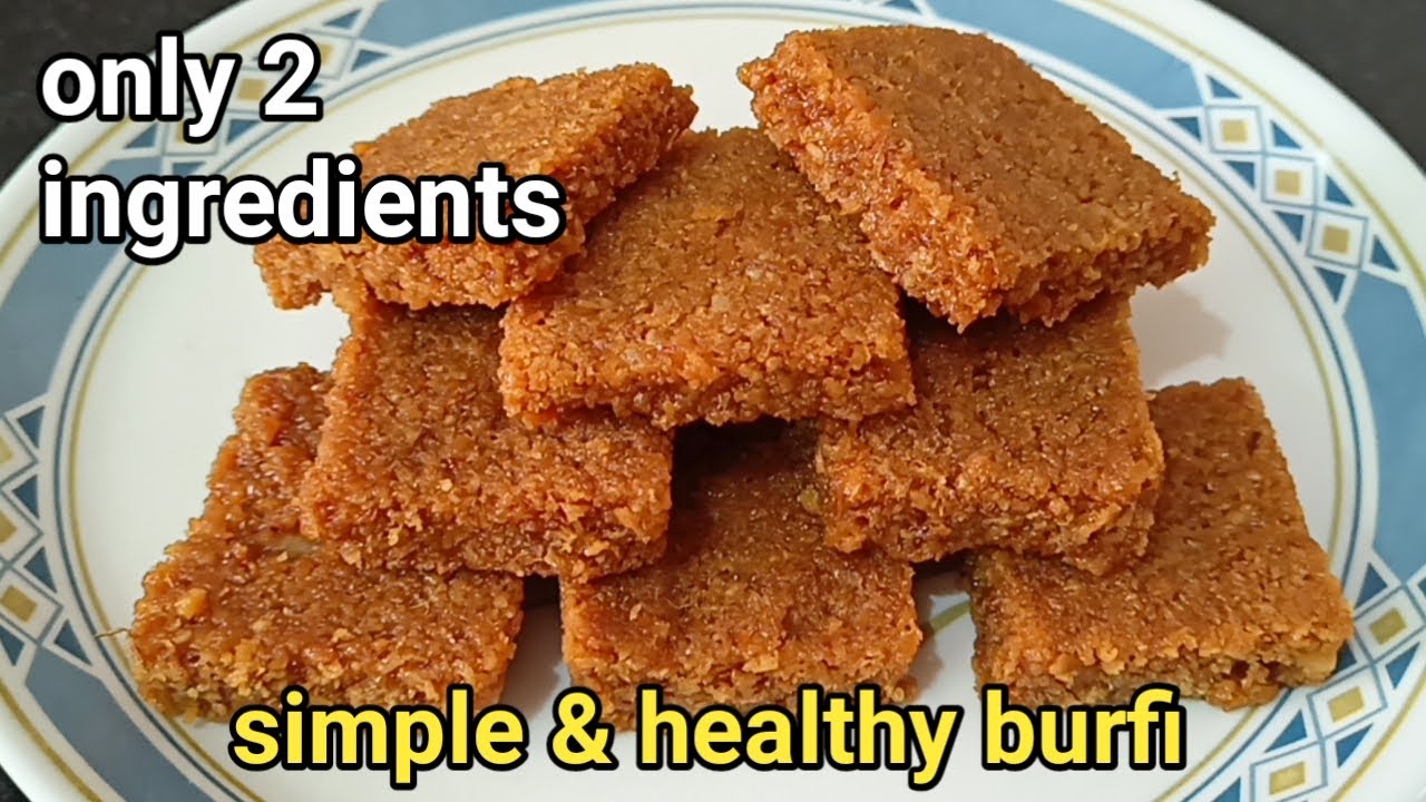 Coconut jaggery burfi in 20 mins/healthy sweet with sugar alternative ...